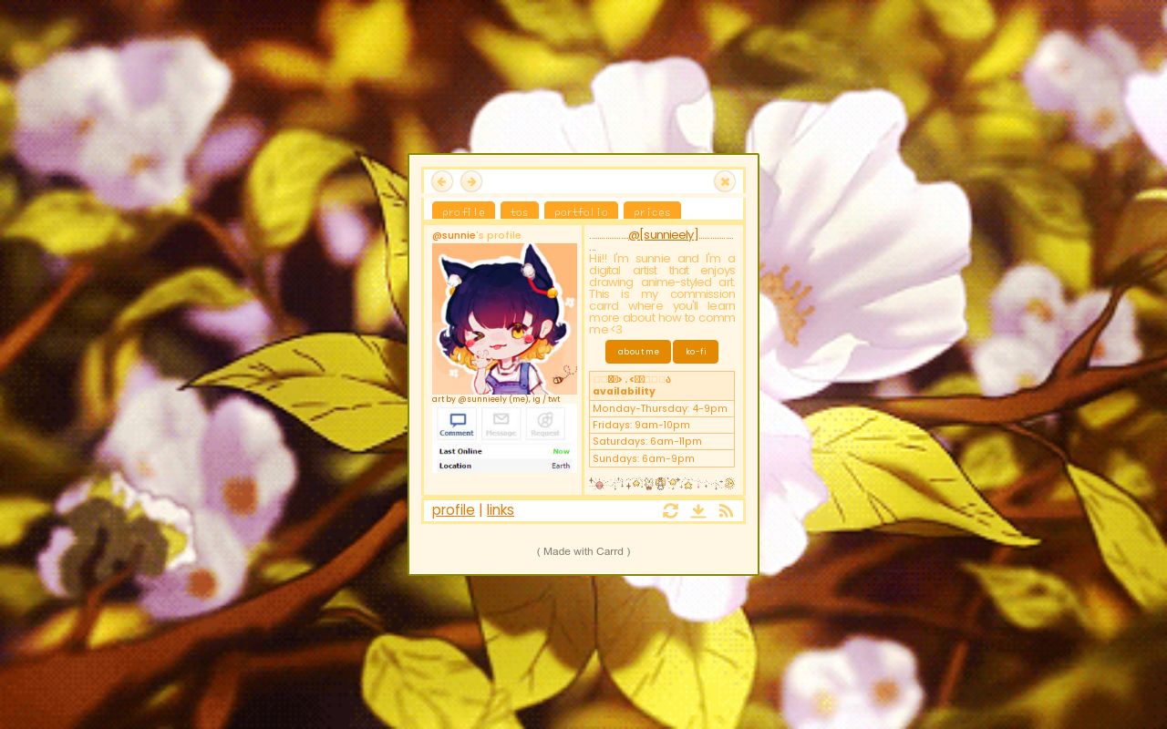 Sunnie's commissions